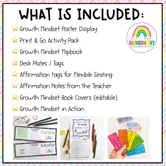 Growth Mindset BUNDLE - Growth Mindset Lessons (Grades 3-6) – Rainbow ...
