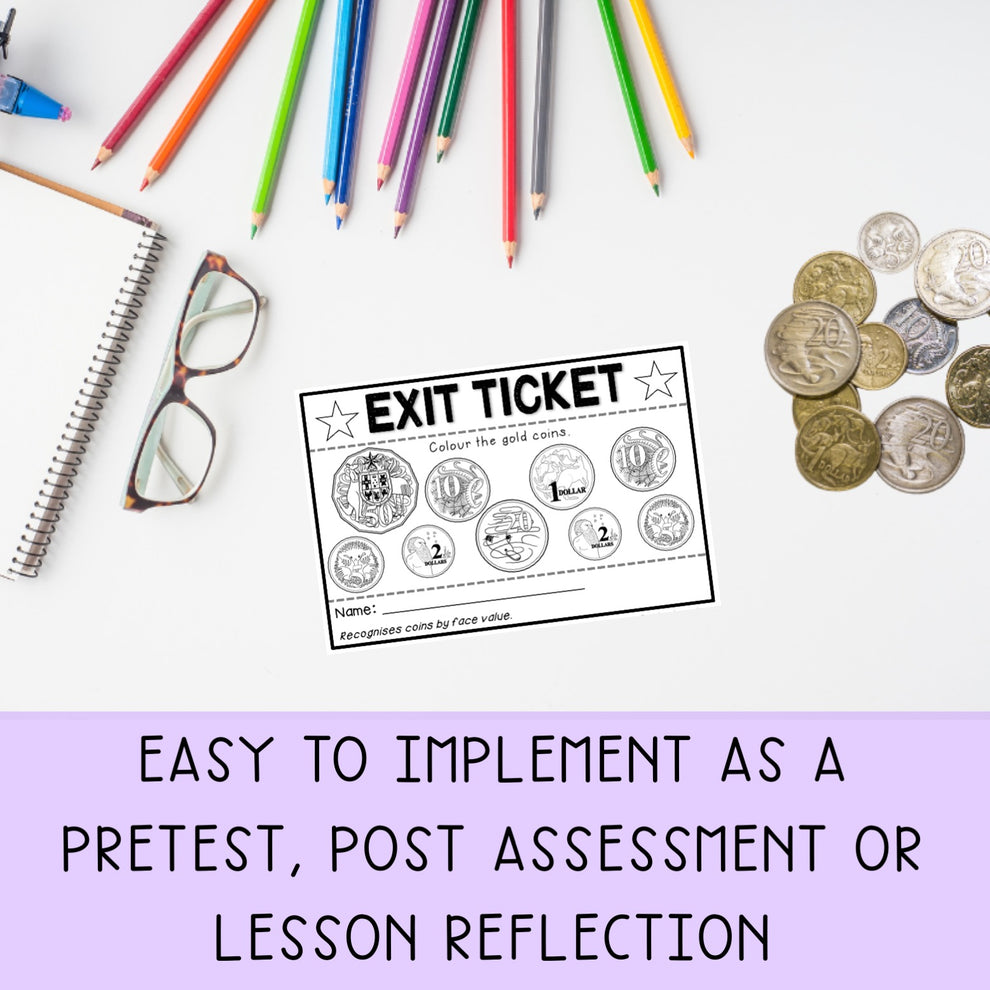 Australian Money Exit Tickets | Exit Slips | Maths Assessment | Year 1 ...
