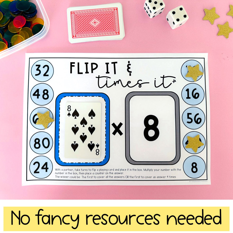 Multiplication Flip It Games - Times Tables x2 To x12 – Rainbow Sky ...