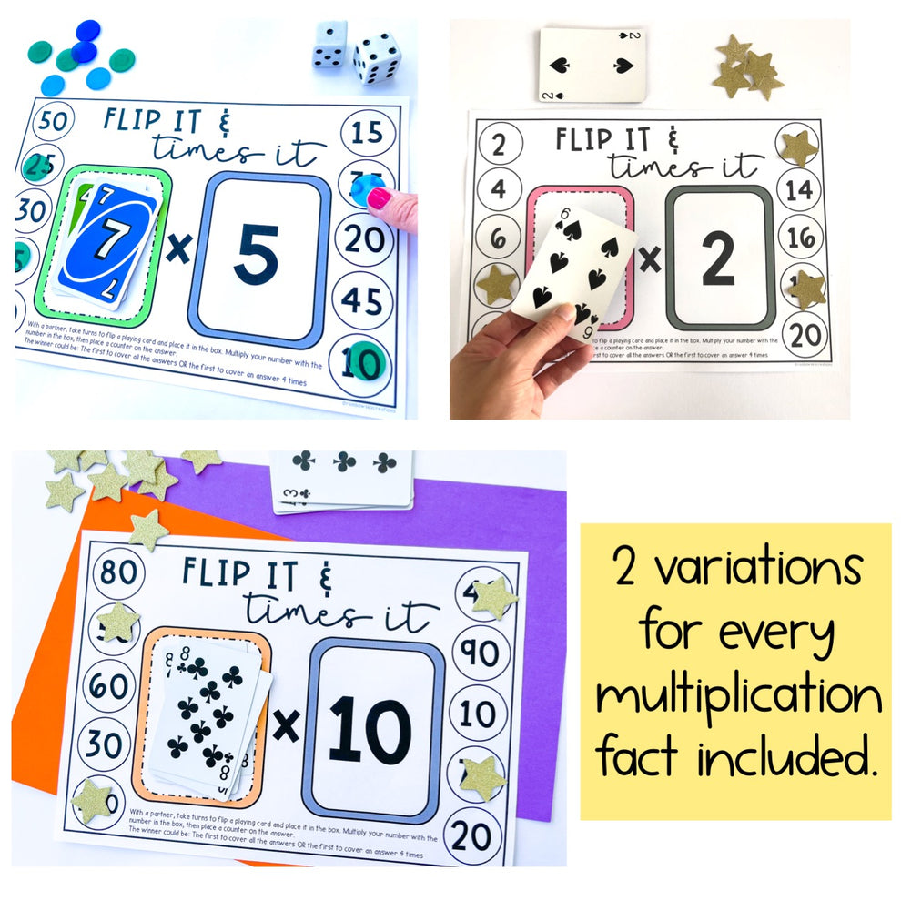 Multiplication Flip It Games - Times Tables x2 To x12 – Rainbow Sky ...
