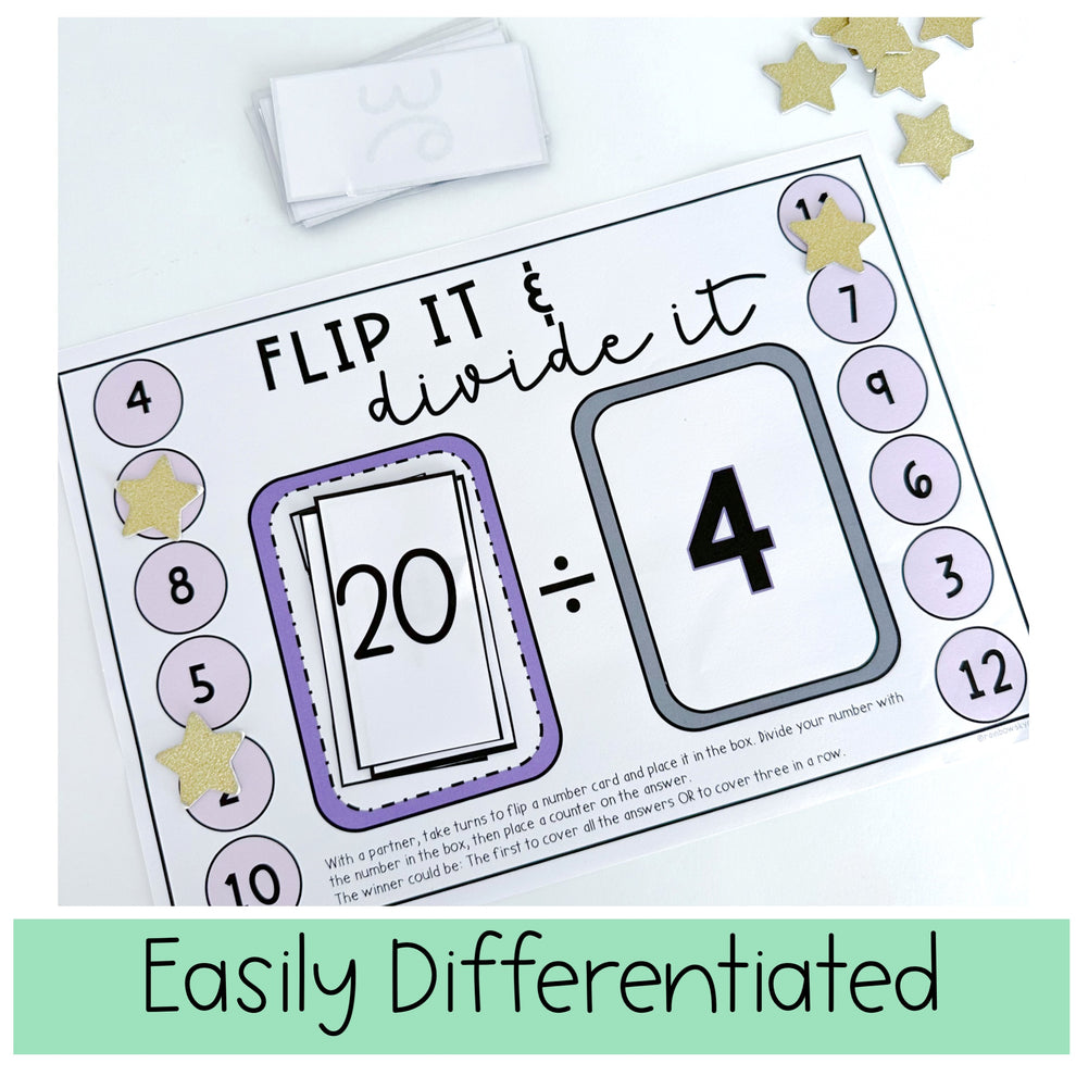 Division Flip it Games - Division Facts - Divide by 2 To 12 – Rainbow ...