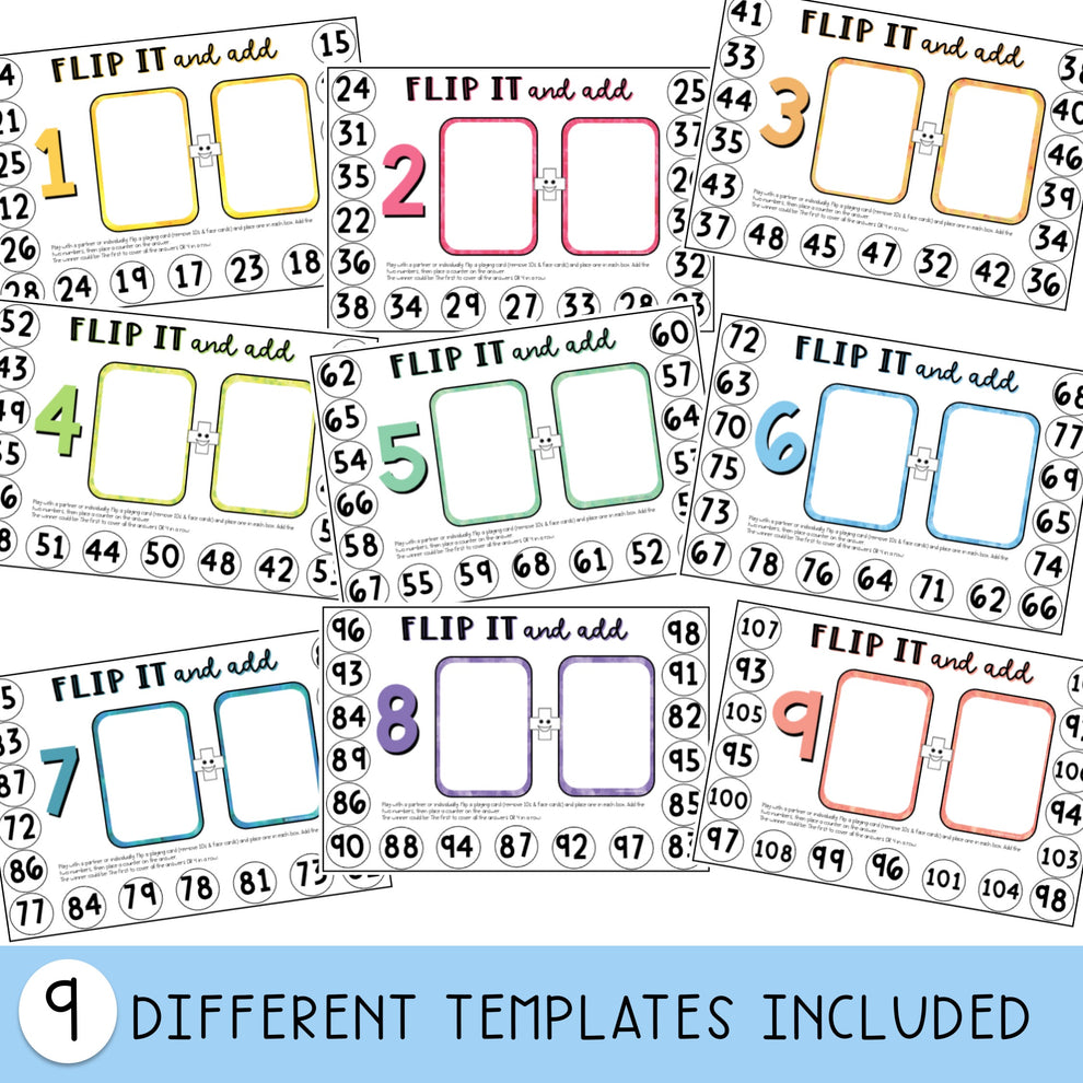 Addition Flip It Games - 2-Digit Addition – Rainbow Sky Creations AU