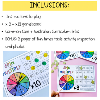 Multiplication Spinner Games | Times Table Games x2-x12 – Rainbow Sky ...