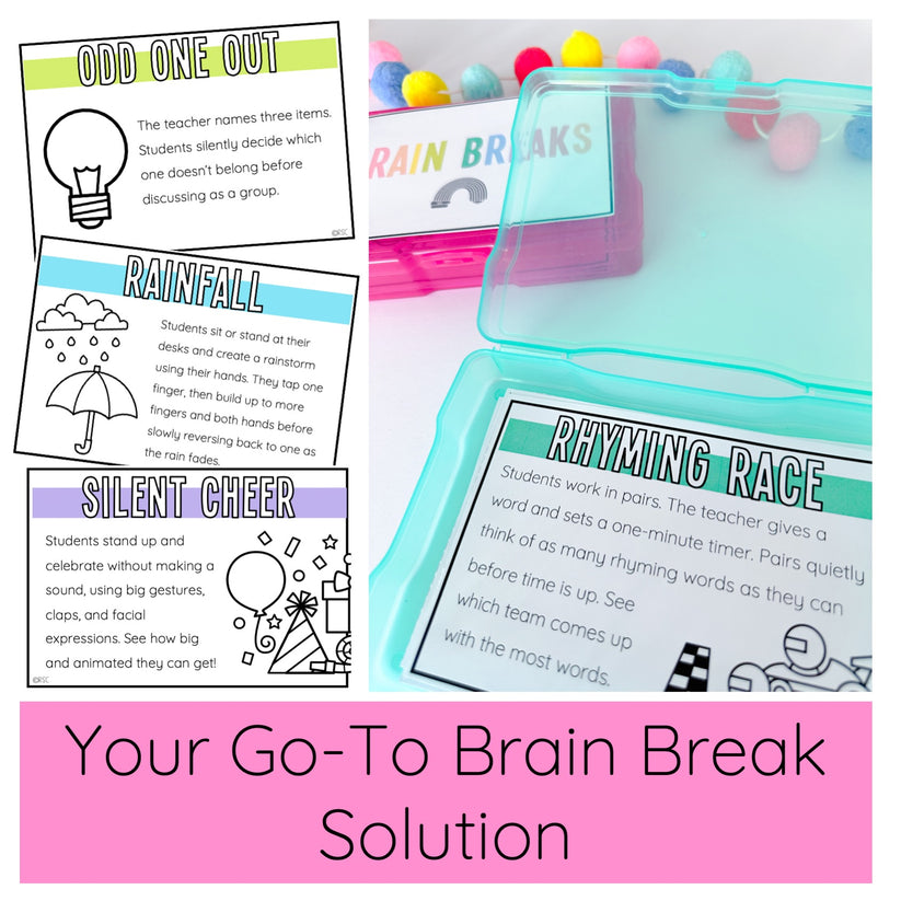60 Brain Break cards / Brain Break ideas – Rainbow Sky Creations AU