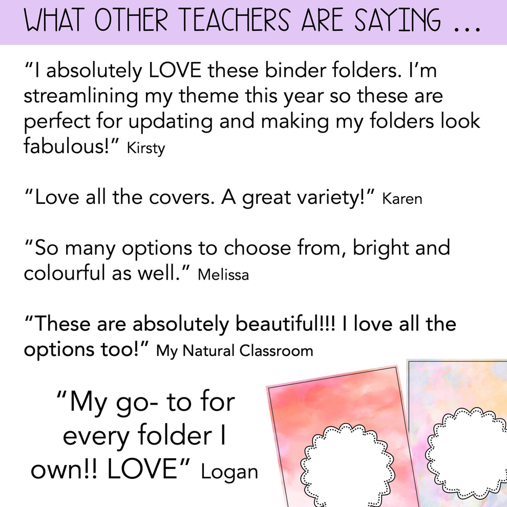 Editable Teacher Binder Covers - Folder Covers – Rainbow Sky Creations AU