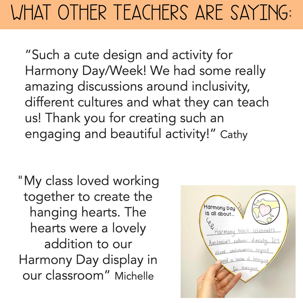 Harmony Day Hearts Display | Harmony Week Craft – Rainbow Sky Creations AU