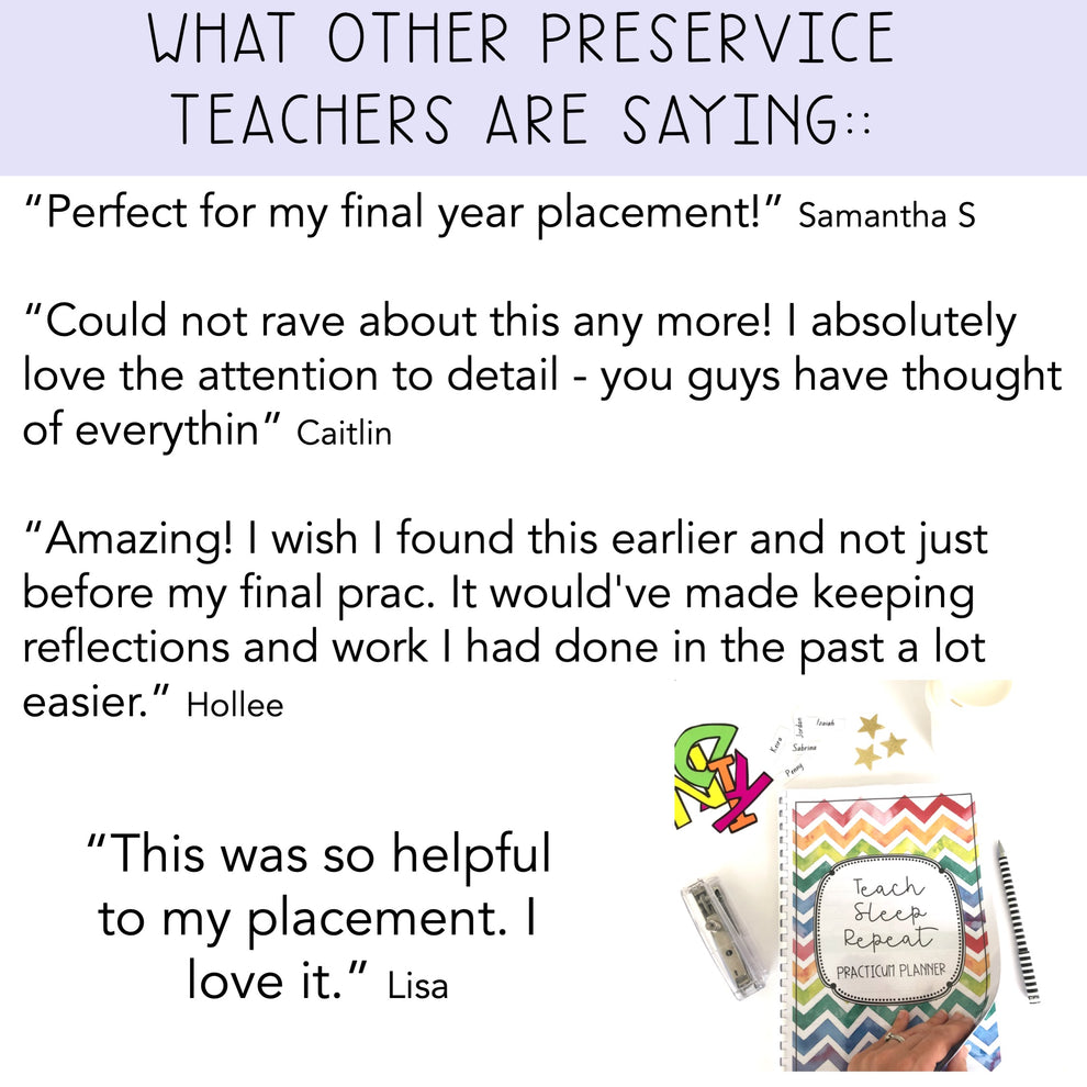 Practicum Planner | Pre-Service Teachers | AITSL Aligned Australia ...