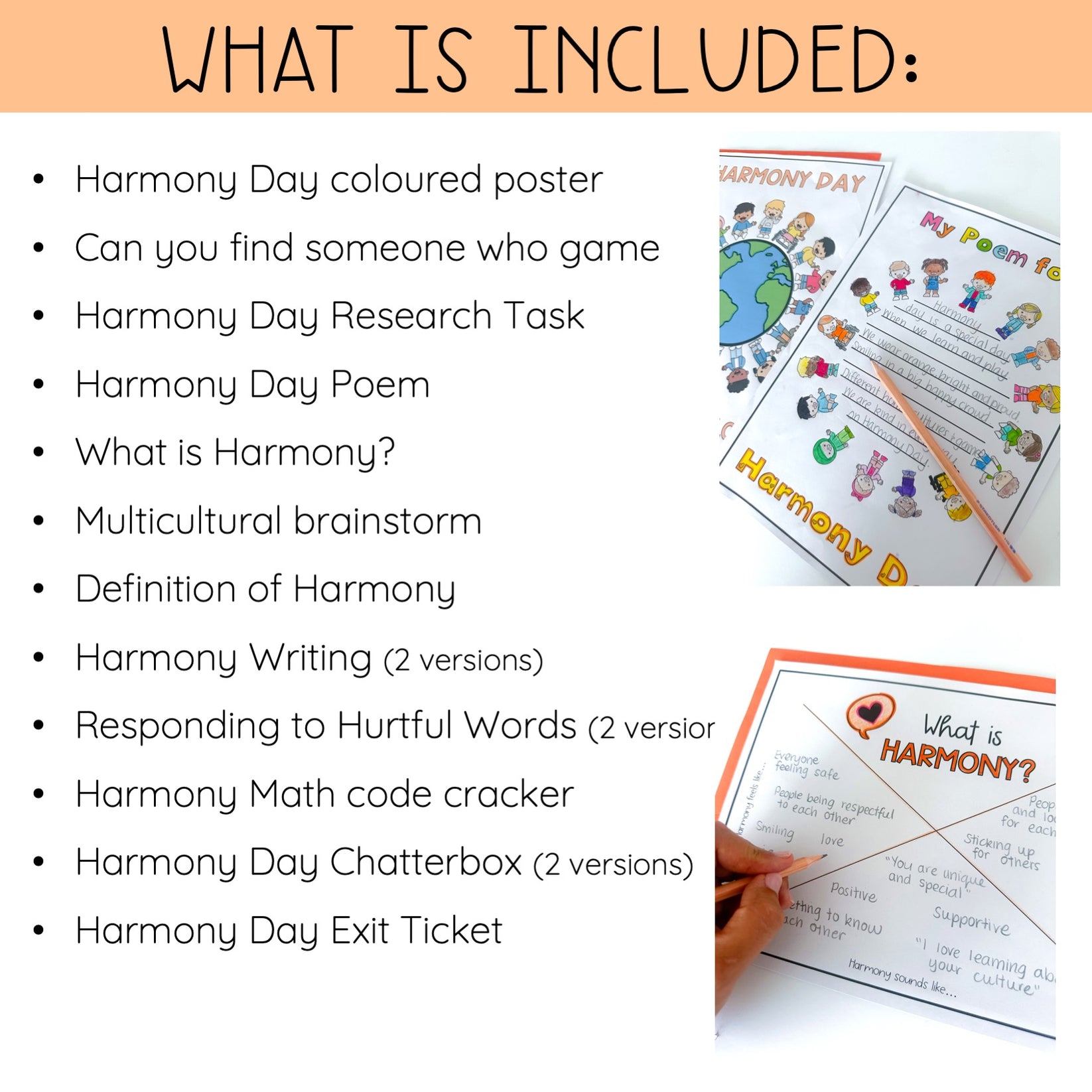 Harmony Day Pack (Grades 5-6) – Rainbow Sky Creations AU