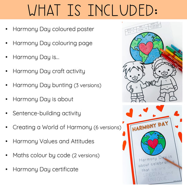 Harmony Day Pack ( Kindergarten) – Rainbow Sky Creations AU