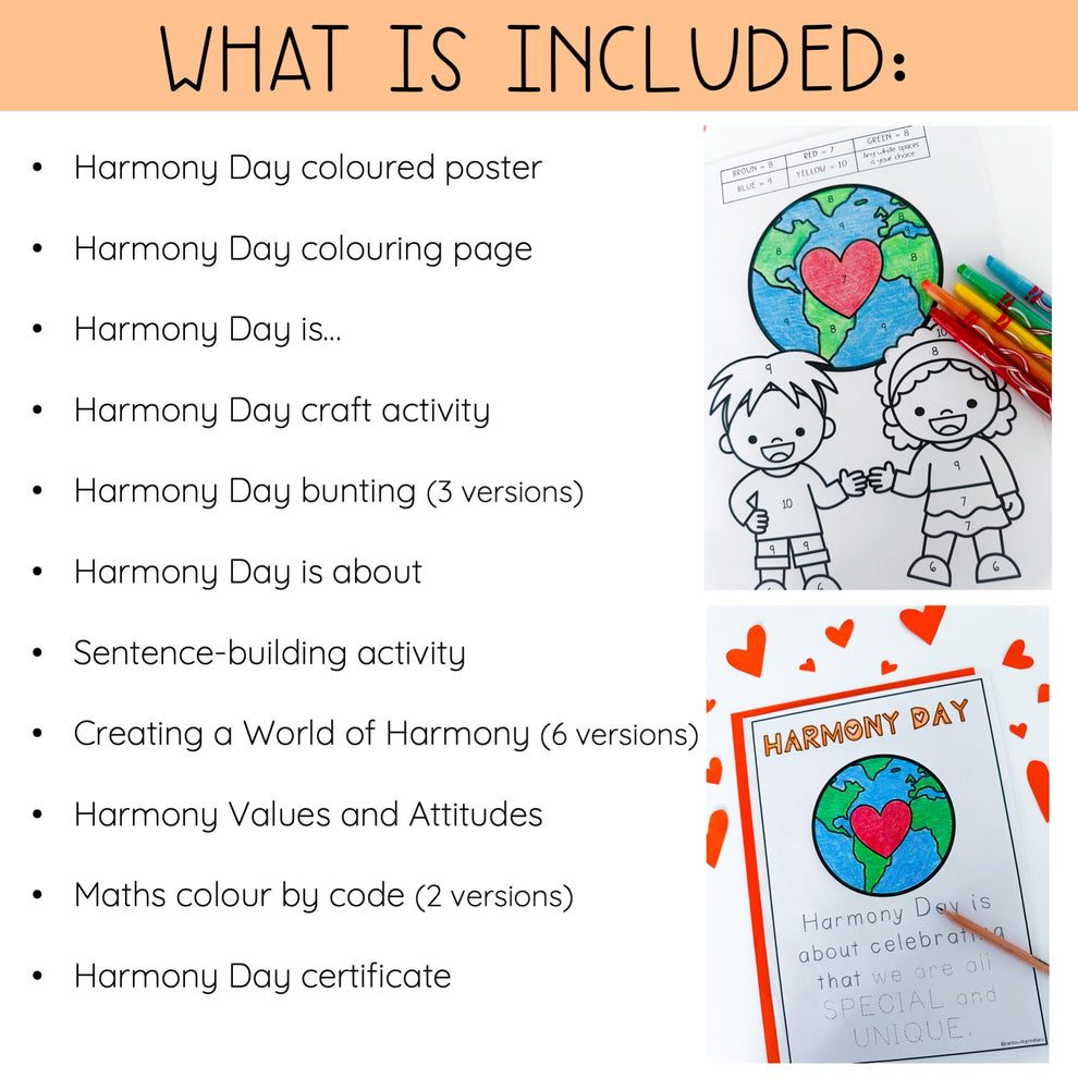 Harmony Day Pack ( Kindergarten) – Rainbow Sky Creations AU