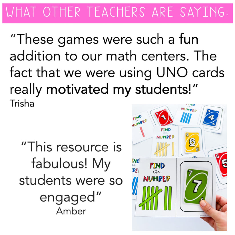 UNO Card Games - Kindergarten (VERSION 3) – Rainbow Sky Creations AU