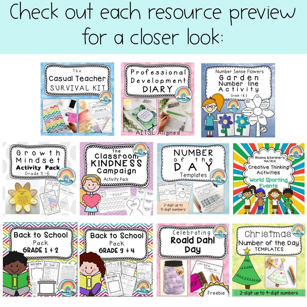 Relief Teacher Resource BUNDLE – Rainbow Sky Creations AU
