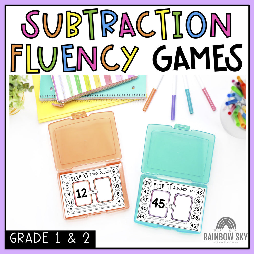 Subtraction Fluency Games | Flip It Games | Subtraction Math Centres ...