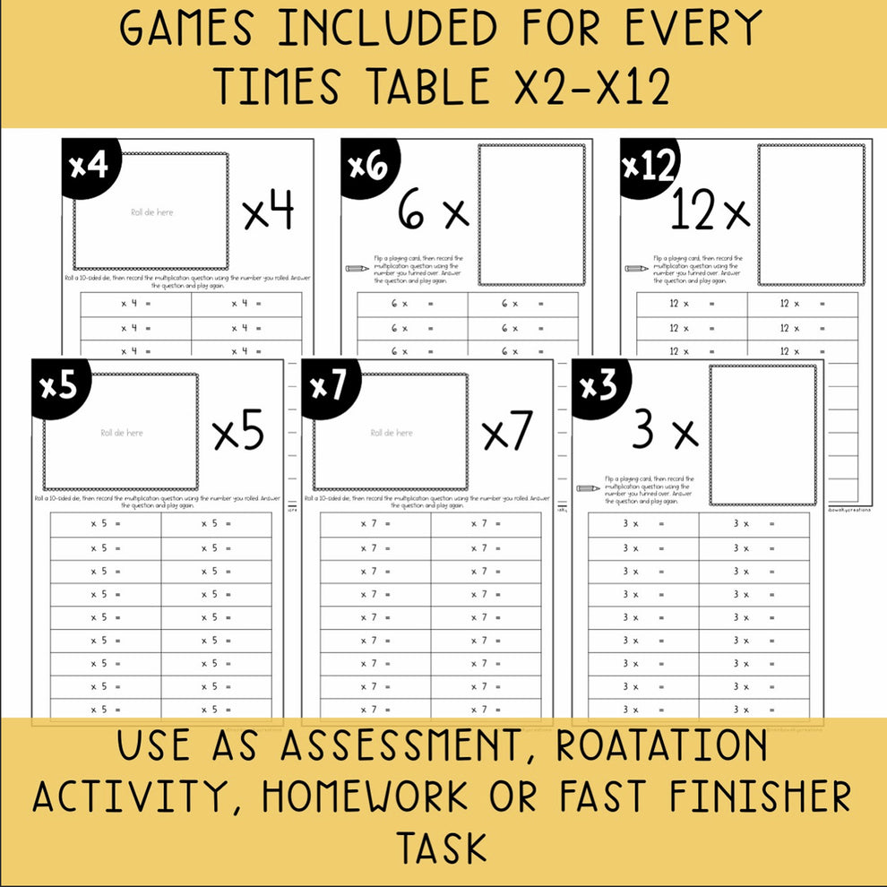 Times Table Fluency Worksheets | Multiplication Recall Printables ...