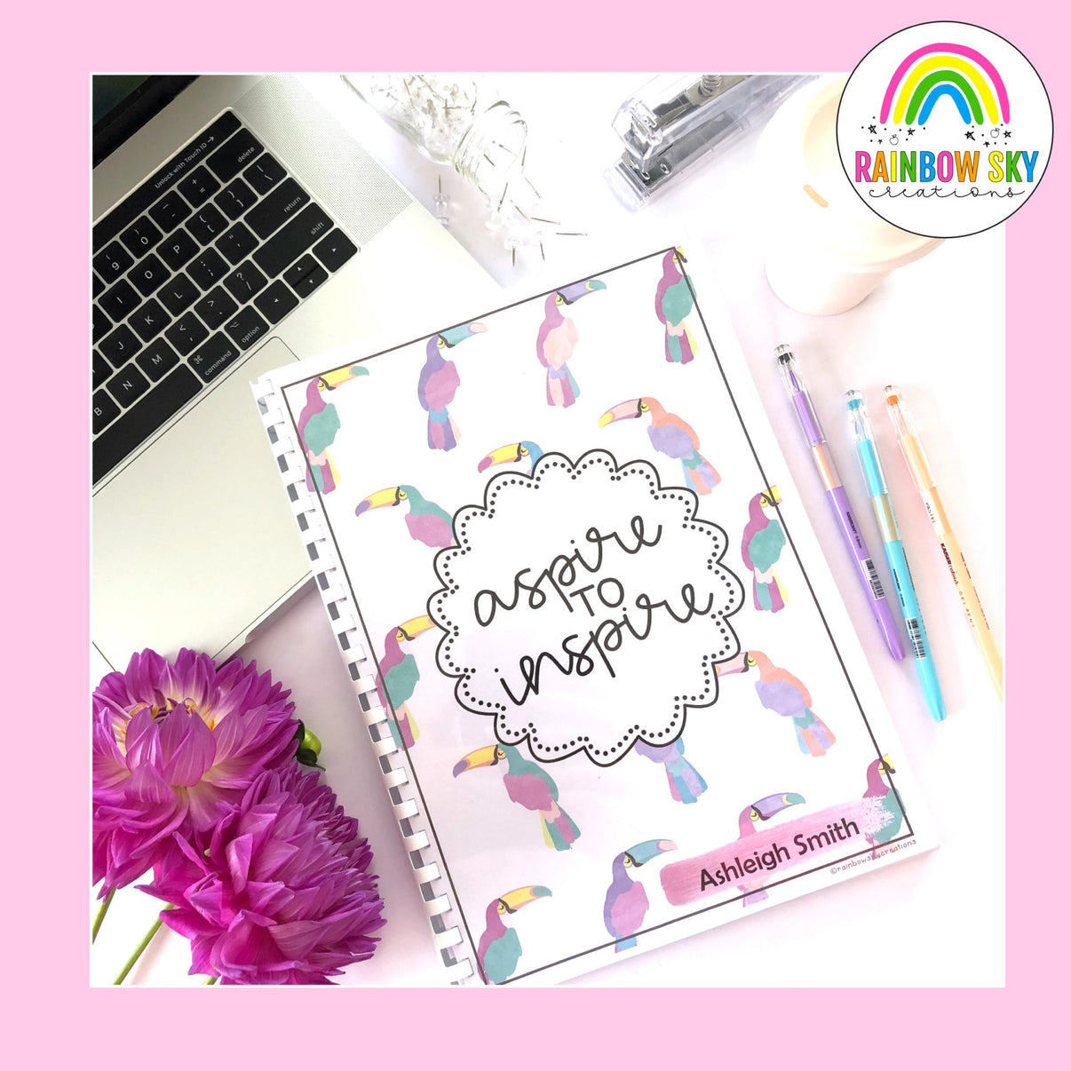 Editable Teacher Planner | Annual Planner [Toucan Theme] – Rainbow Sky ...