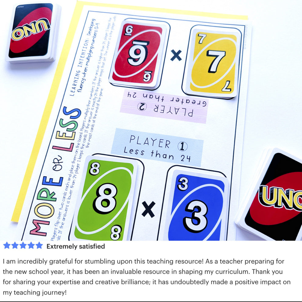 UNO Card Games | Grades 3-4 [VERSION 2] – Rainbow Sky Creations AU