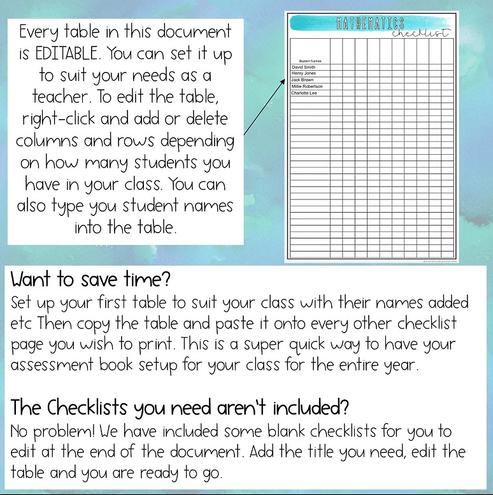 Teacher Assessment Book - Assessment Binder(Editable) – Rainbow Sky ...