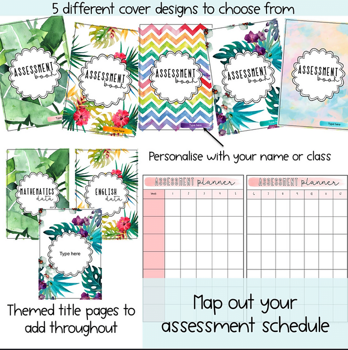 Teacher Assessment Book - Assessment Binder(Editable) – Rainbow Sky ...