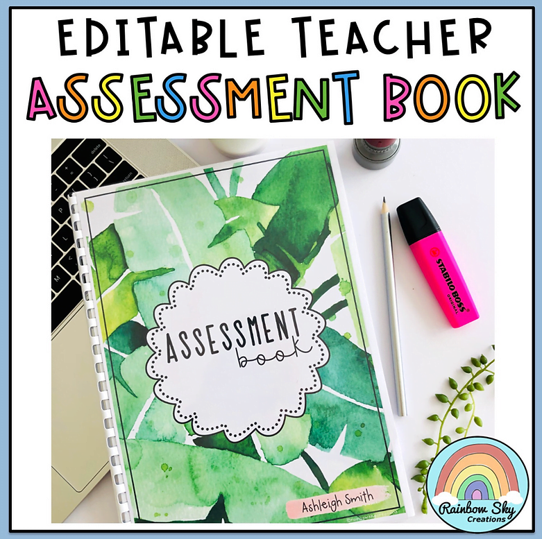 Teacher Assessment Book - Assessment Binder(Editable) – Rainbow Sky ...