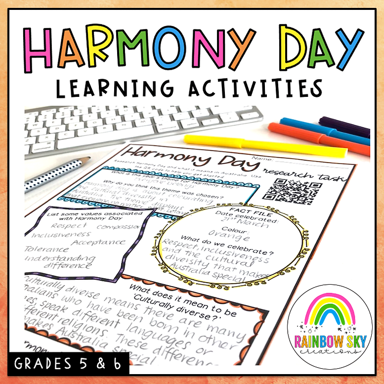 Harmony Day Pack (Grades 5-6) – Rainbow Sky Creations AU