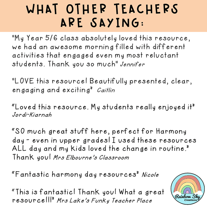 Harmony Day Pack (Grades 5-6) – Rainbow Sky Creations AU