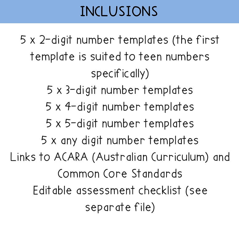 Number Of The Day Templates - Number Sense To 6-Digit – Rainbow Sky ...