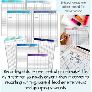 Teacher Assessment Book - Assessment Binder(Editable) – Rainbow Sky ...