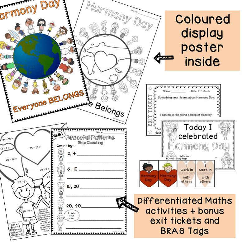 Harmony Day Pack (Grades 1-2) – Rainbow Sky Creations AU