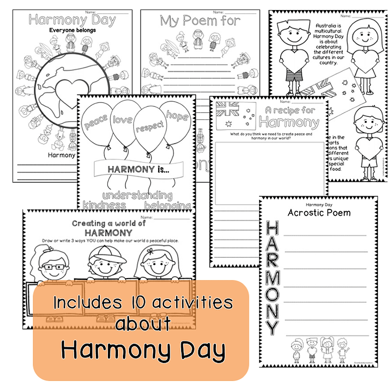 Harmony Day Pack (Grades 1-2) – Rainbow Sky Creations AU