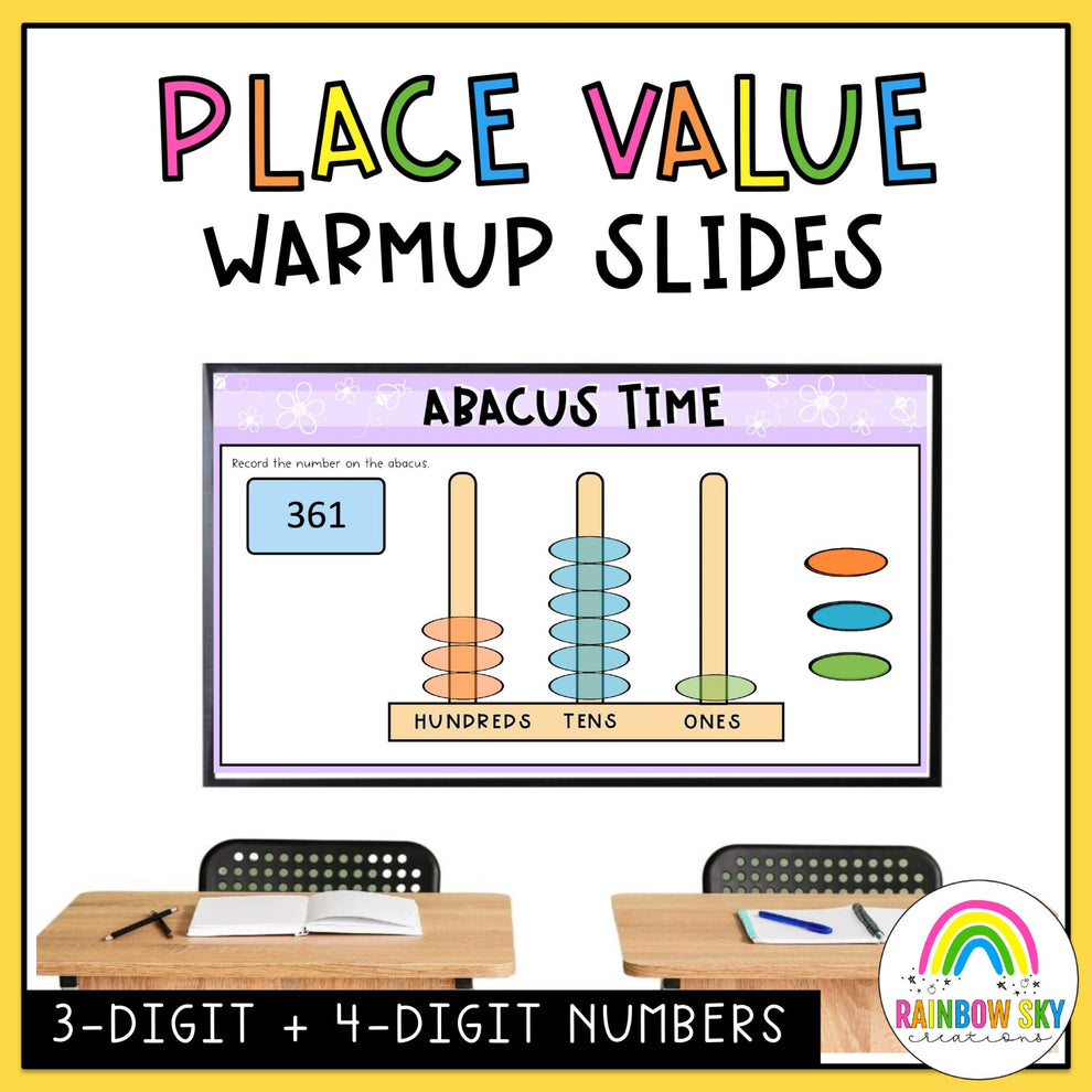 Place Value Warm-Up Teaching Slides | 3-Digit & 4-Digit [Editable ...